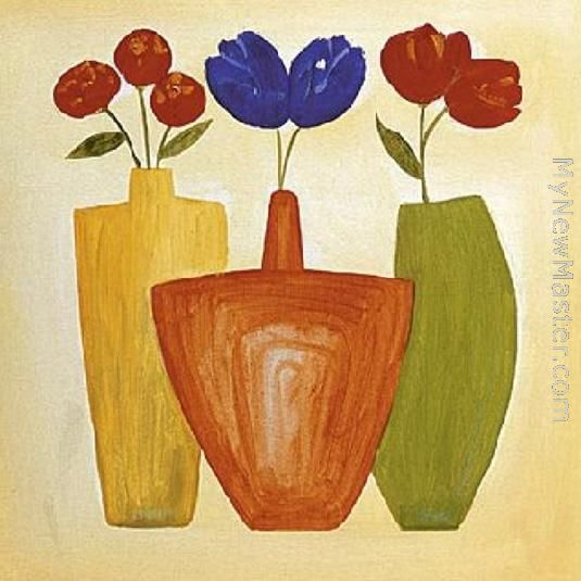 Alfred Gockel Multi-Hued Bottles I Painting