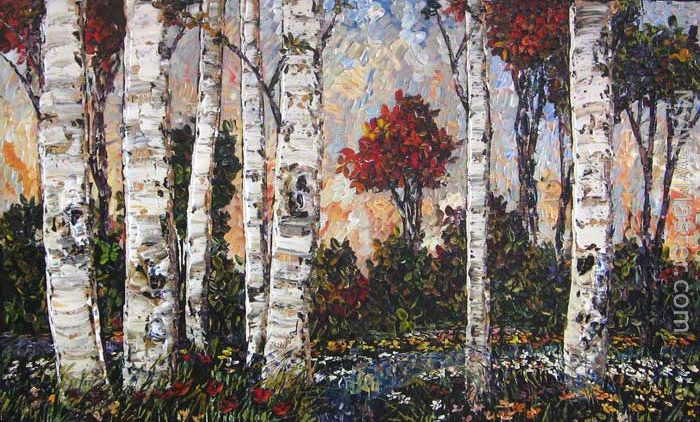 MAYA EVENTOV Spring Birches Painting