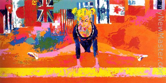 leroy neiman Olympic Gymnast Painting